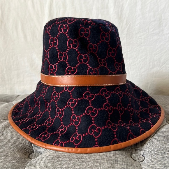 Gucci | Accessories | Gucci Monogrammed Wide Brim Bucket Hat | Poshmark